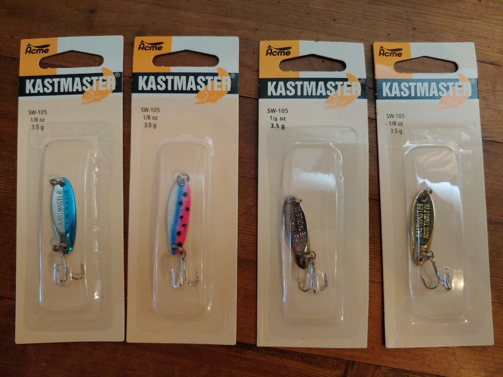 Acme SW-105 4 pack Mixed Kastmaster Spoon 1/8 oz 3.5 g trout see pics ...