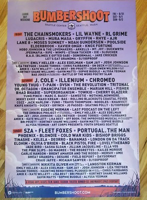 BUMBERSHOOT - SEATTLE 2018 LINE-UP Poster 24X36 PROMO ONLY!!! RARE ...