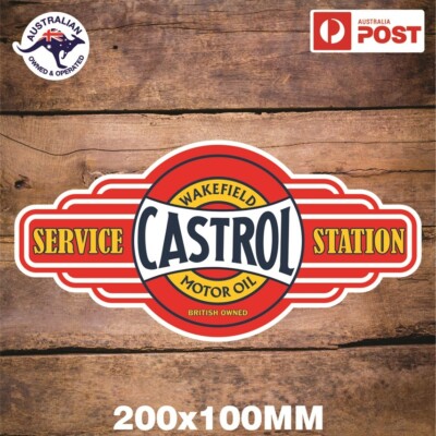 CASTROL WAKEFIELD SERVICE STATION STICKER VINTAGE RETRO HOT ROD ...