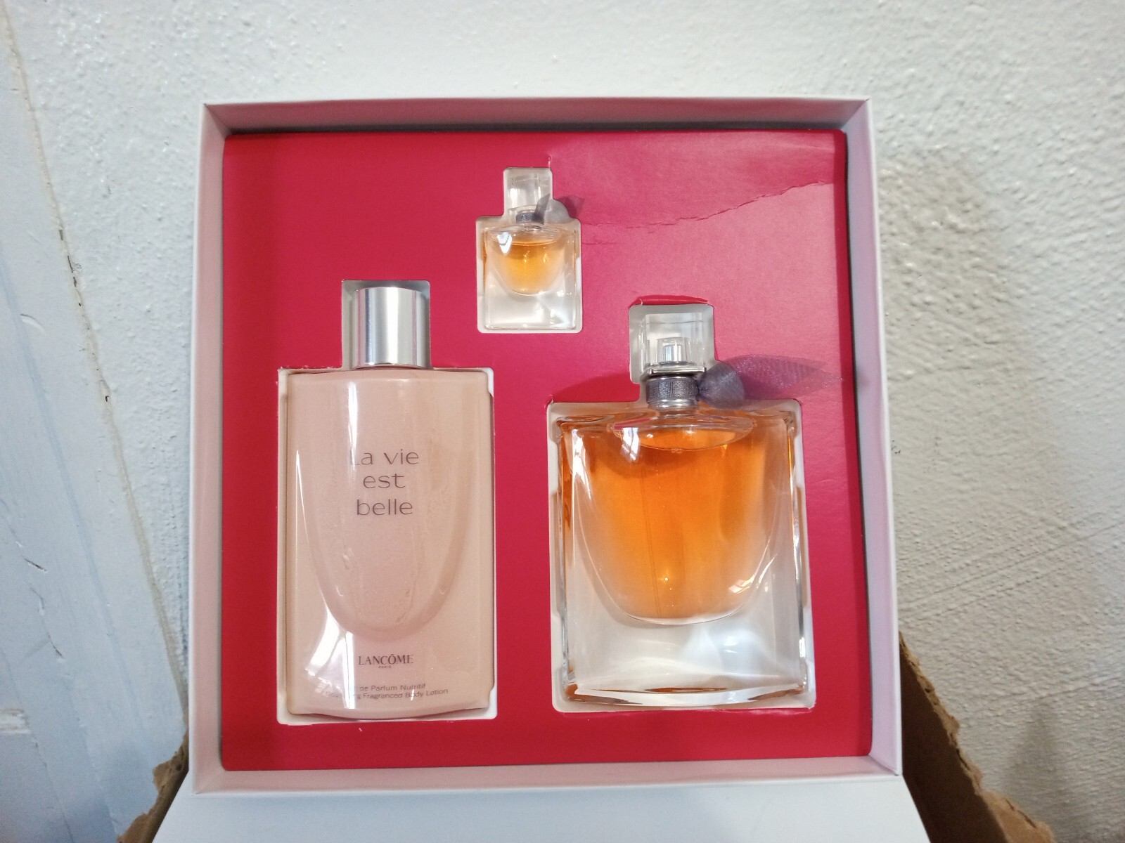LANCOME LA VIE EST BELLE 3PC SET 3.4 OZ EDP+ 6.7 OZ B/LOTION+ 0.13 OZ ...