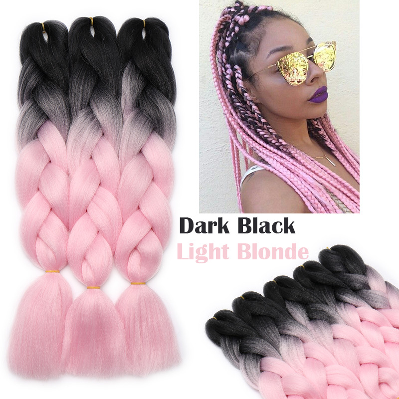 Long Braiding Jumbo Hair Expression Handmade Box Braids as human Mutil ...
