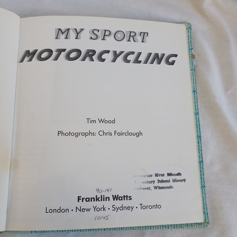 VTG My Sport Motorcycling By Tim Wood 1989 Hardcover Pictures RETRO ...