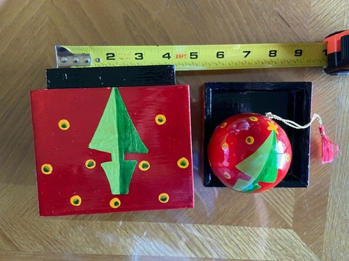 Foreside Christmas Tree Hand Painted Christmas Ornament In Box Made In ...