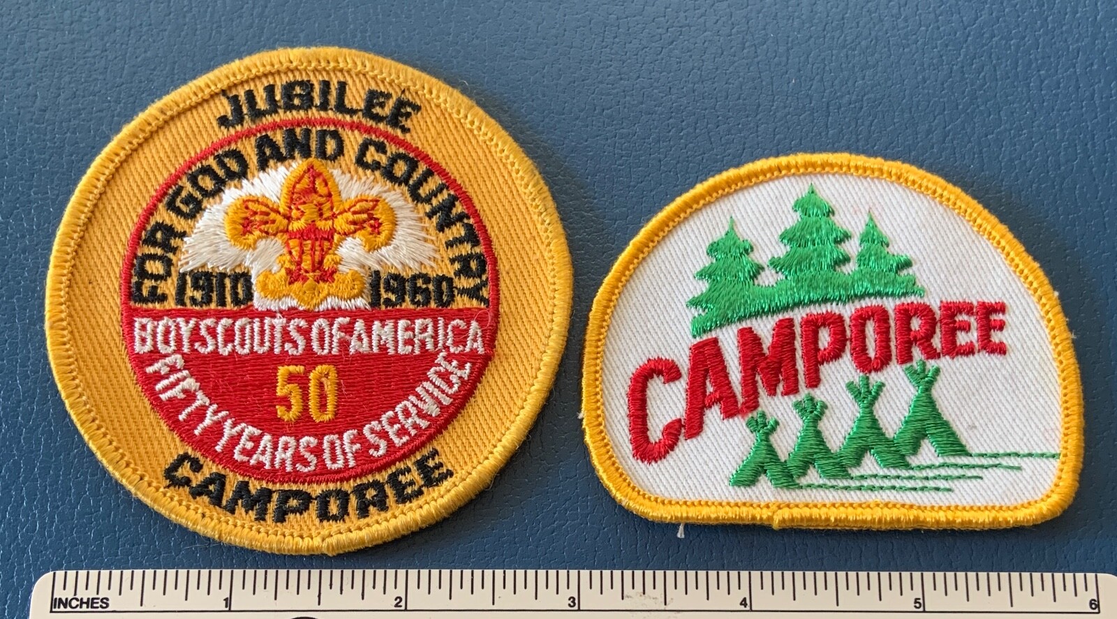 2 Vintage 1960s BOY SCOUTS OF AMERICA Camporee PATCHES BSA 50th Generic ...