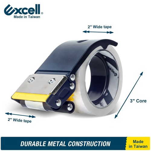Excell Handheld Safety Tape Dispenser for 2" Tape 3" Core, Heavy Duty w ...