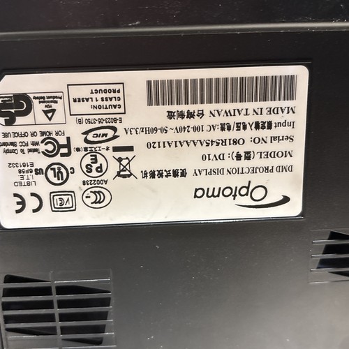 FAULTY Optoma MovieTime DV10 DLP Digital DVD Projector Bag Cords Remote ...