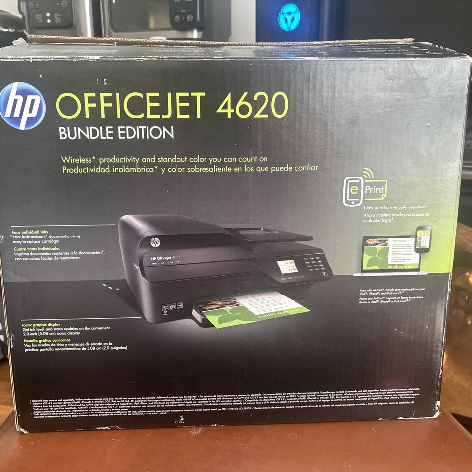 (NEW - Open Box) HP Office Jet 4620 BUNDLE EDITION AIO Print, Fax, Copy ...