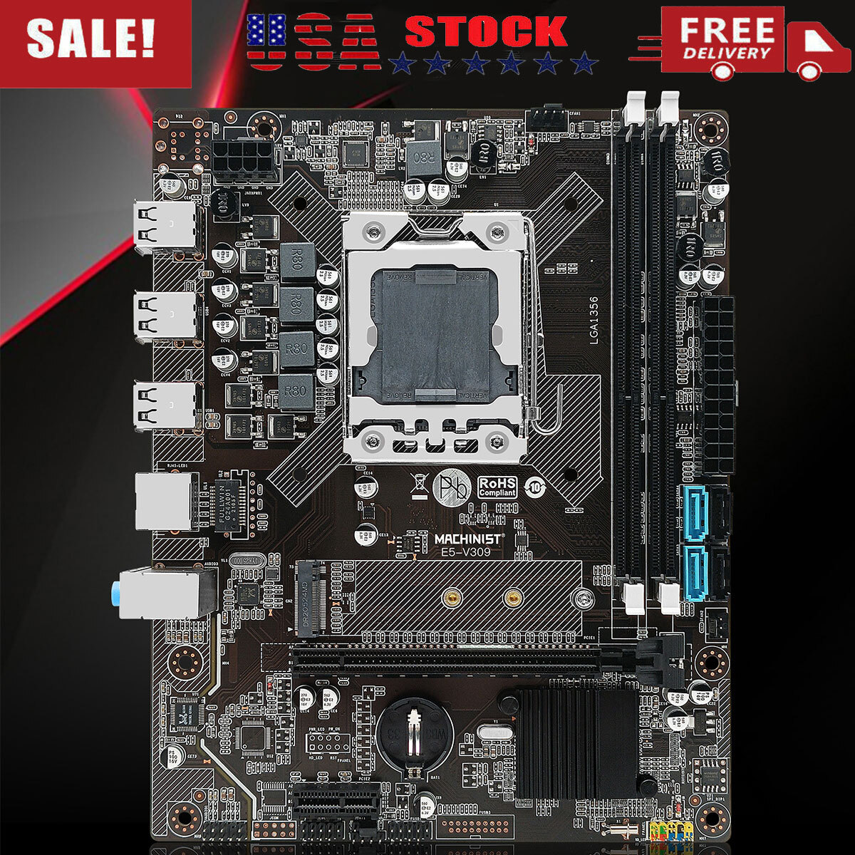 Intel X79 Desktop Motherboard LGA 1356 M.2 NVME DDR3 Support Xeon E5 V1 ...