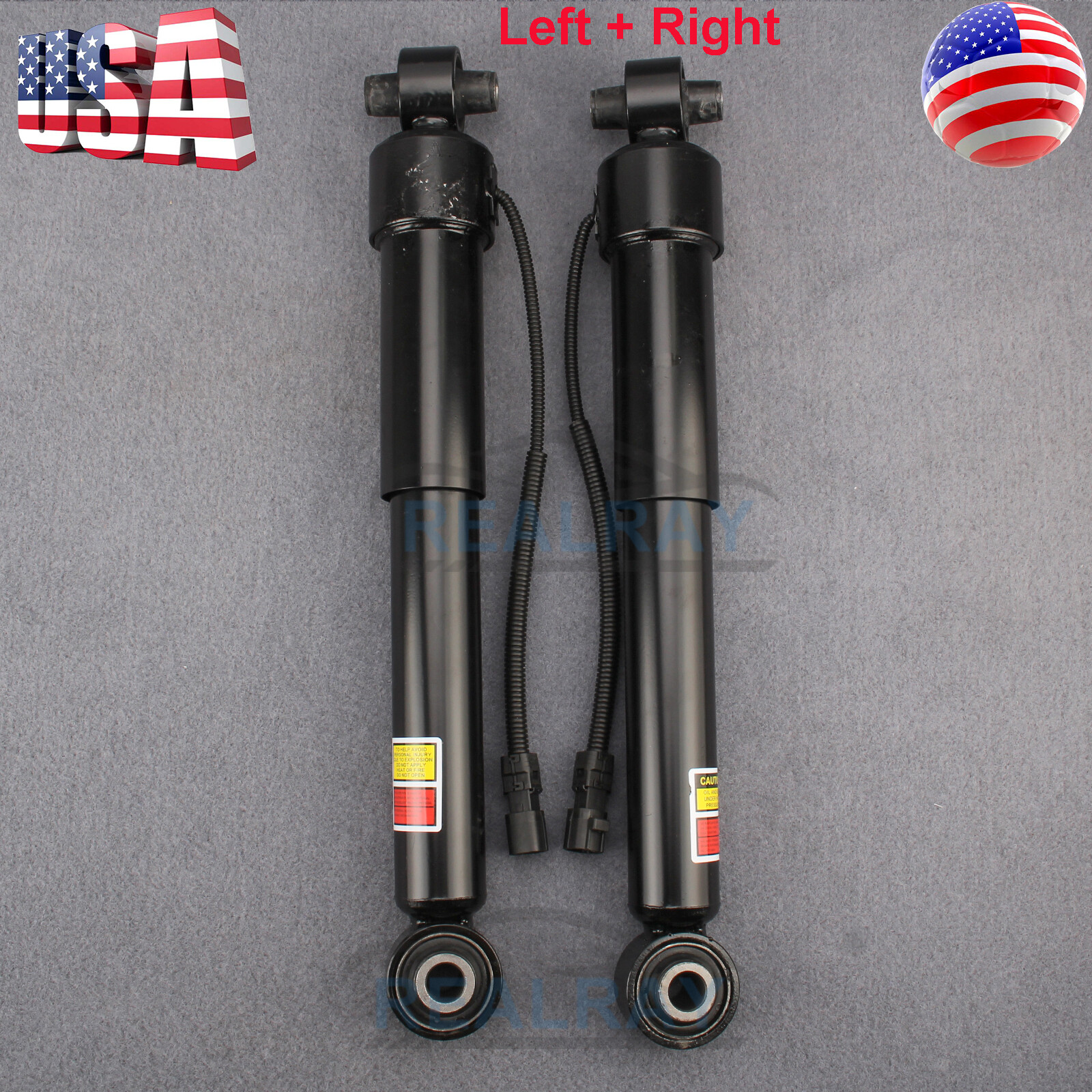 Pair Rear Shock Absorber for Toyota Sequoia 2008-2019 w/ Sensor 48530 ...