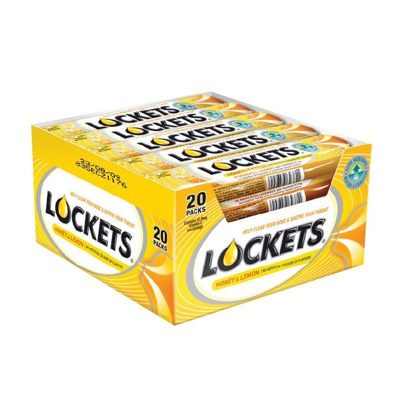 20x Lockets Honey & Lemon Flavor Menthol & Eucalyptus Medicated ...