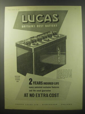 1955 Lucas Battery Ad - Lucas Britain's best battery | eBay