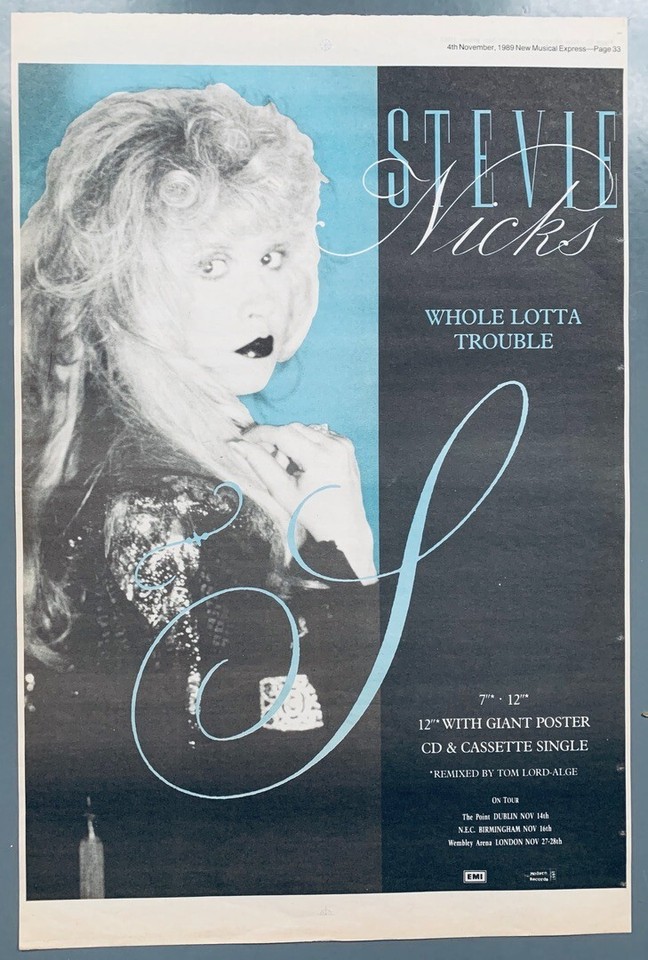 STEVIE NICKS 1989 UK ADVERT WHOLE LOTTA TROUBLE Fleetwood Mac | eBay UK