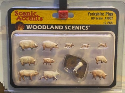 Woodland Scenics Ho Scale - Yorkshire Pigs - A1957 - CLS | eBay