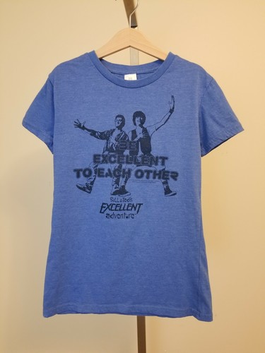 Bill & Teds Be Excellent to Each Other Blue T-Shirt Juniors Size Medium ...