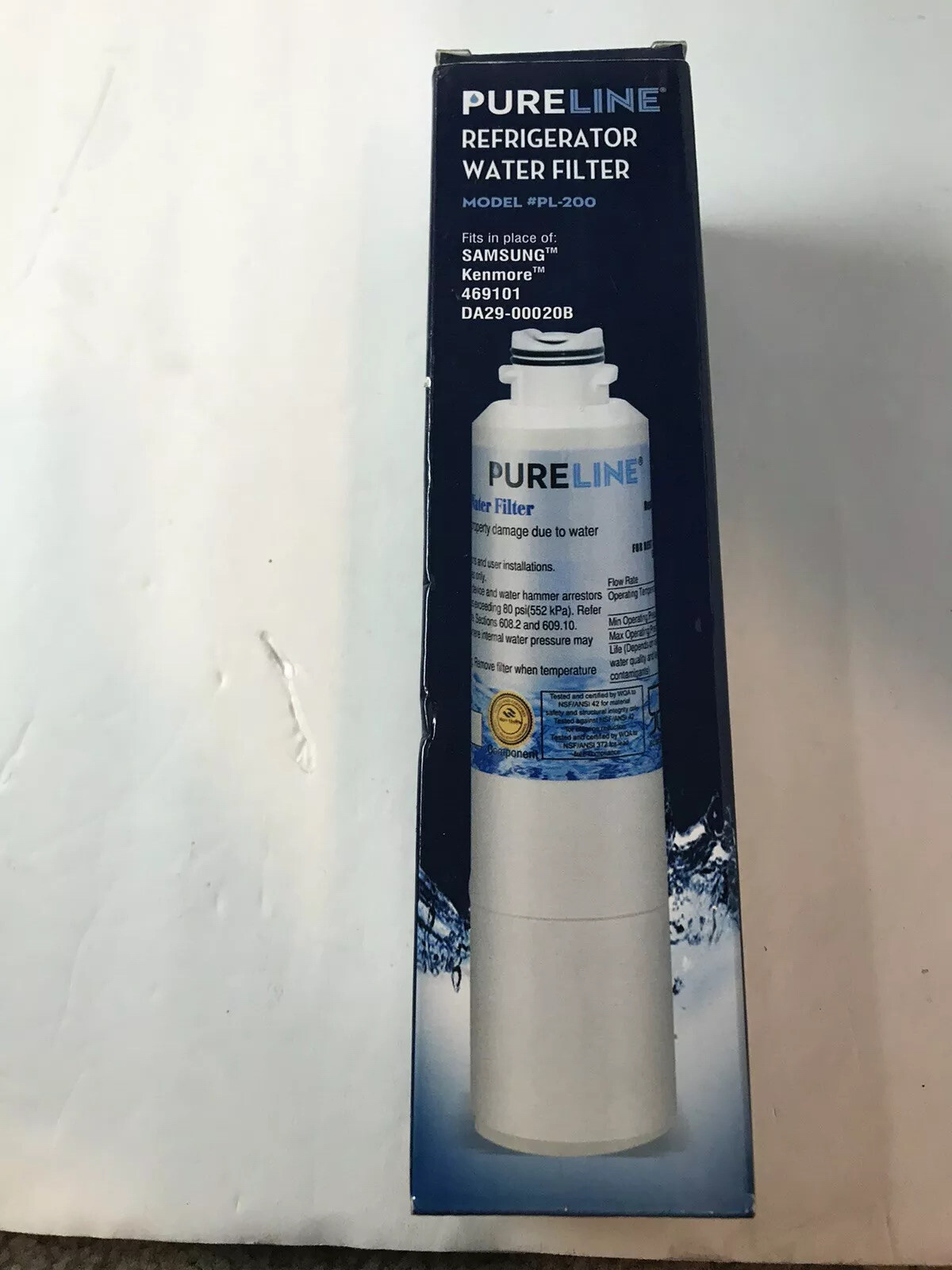 PURELINE REFRIGERATOR WATER FILTER REPLACEMENT Model PL-200 Open Box | eBay
