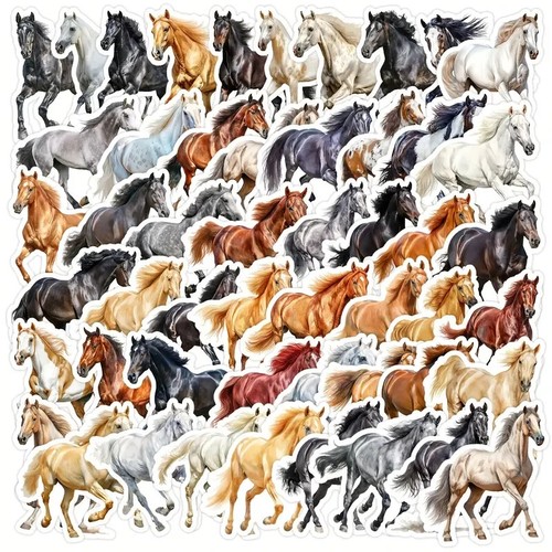 50pc Galloping Horse Sticker Pack Lot Laptop, Phone Case, Scrapbook ...
