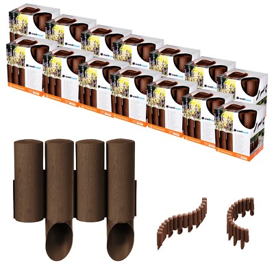 Rasenkante Garten Palisade Randstein Beetumrandung Frostsicher Braun 14 ...