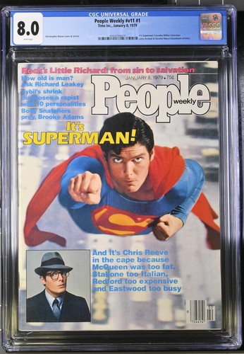 People Weekly Magazine January 8 1979 Superman Christopher Reeve CGC 8. ...