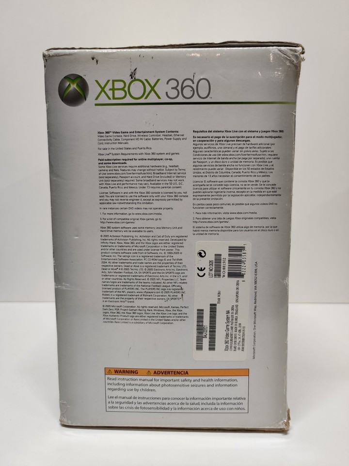 Microsoft Xbox 360 RROD Video Game System In Original Box Please Read ...