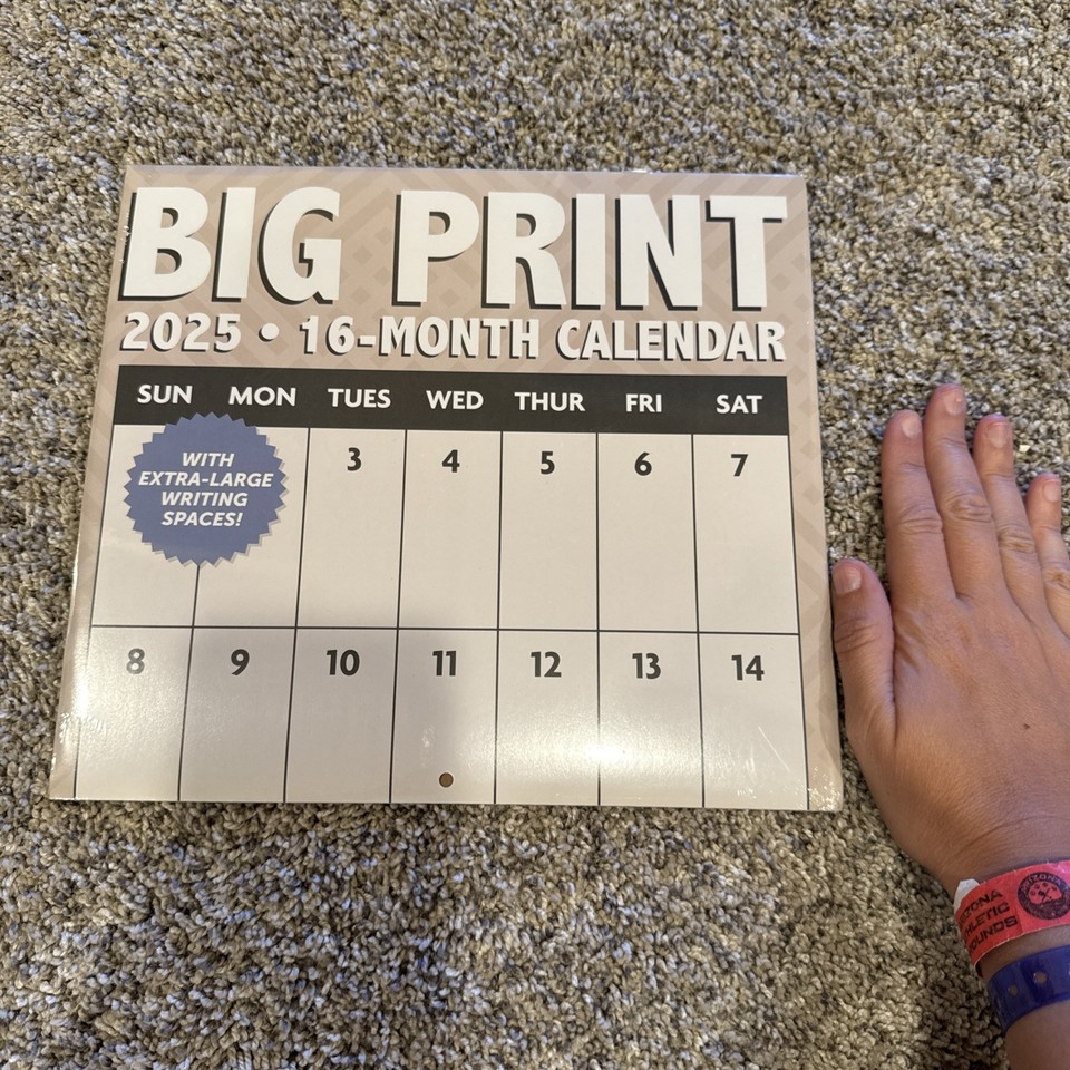 2025 “Big print” 16 Month Hanging Wall Calendar (size 11 x 10inches ...