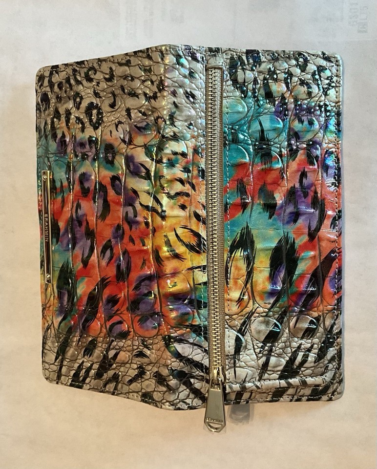 Brahmin Obsession ombré Ady wallet Animal print iridescent Beauty | eBay