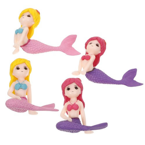 4pcs Micro Landscape Aquarium Decoration Various Sizes Colorful Mermaid ...