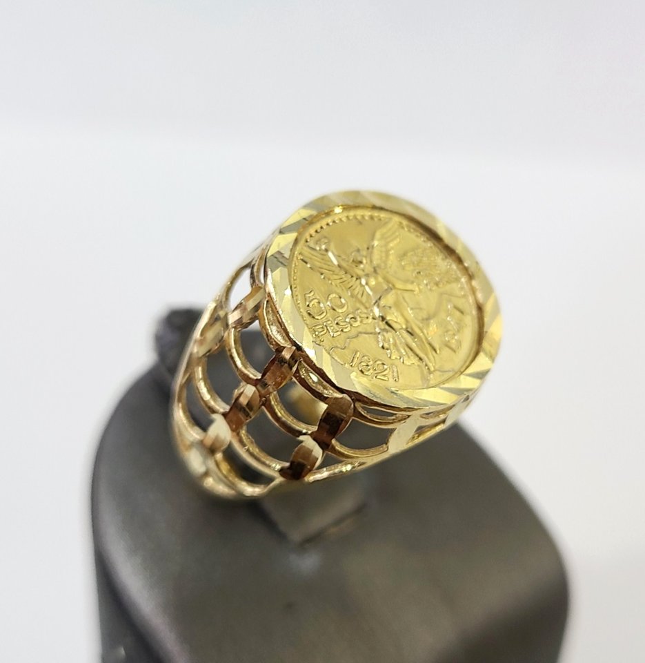 10k 50 Pesos Coin Centenario Ring Yellow Gold Men Real Genuine | eBay