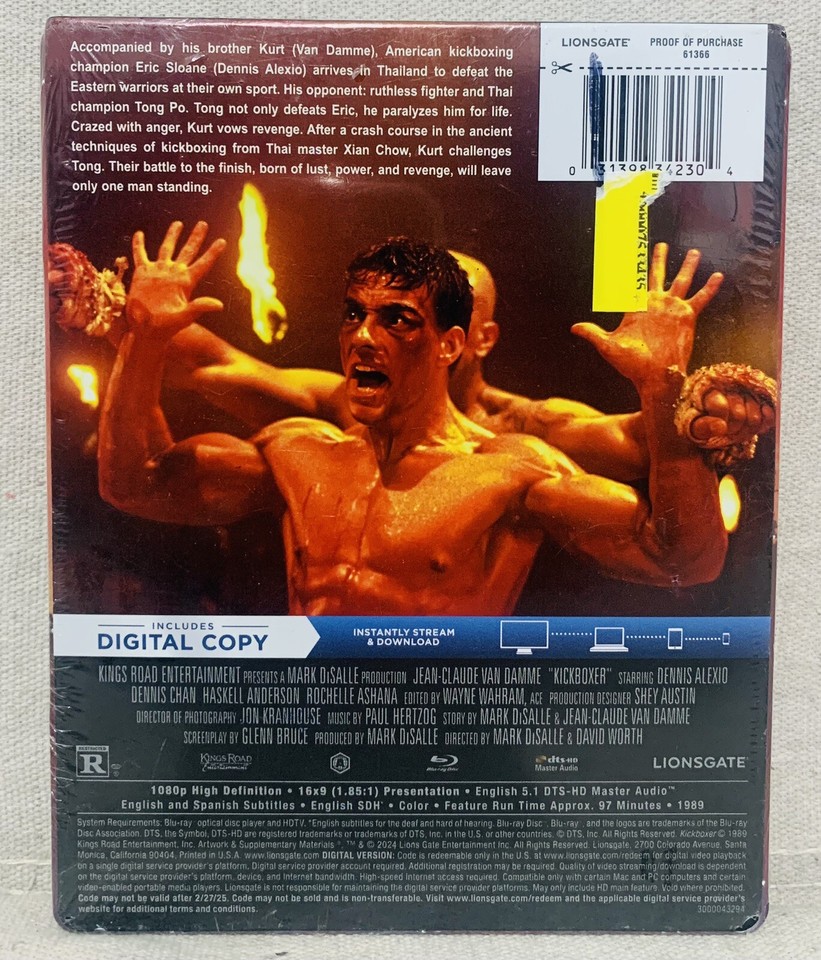 Kickboxer STEELBOOK (Blu-ray + Digital) Jean-Claude Van Damme, Brand ...