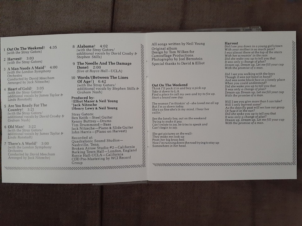 NEIL YOUNG / HARVEST *ORIGINAL CD RELEASE ON REPRISE LABEL | eBay