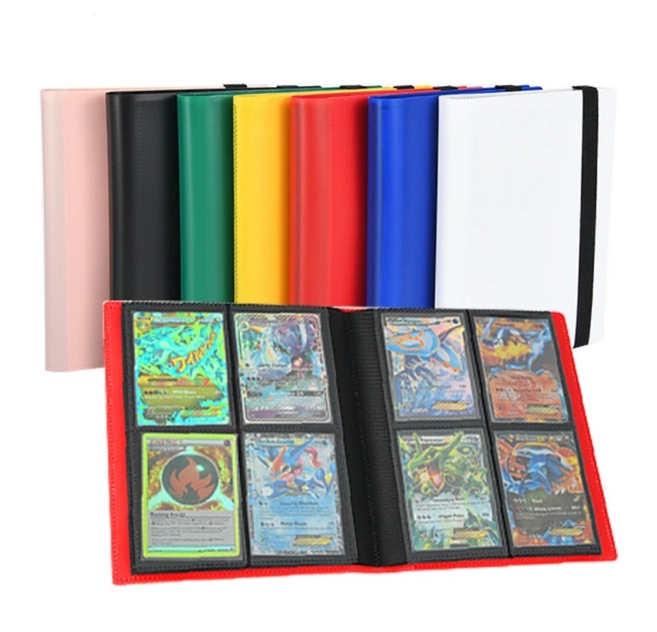 160 Card Pocket Binder with Elastic 4 Pocket Trading Cards Album Folder ...