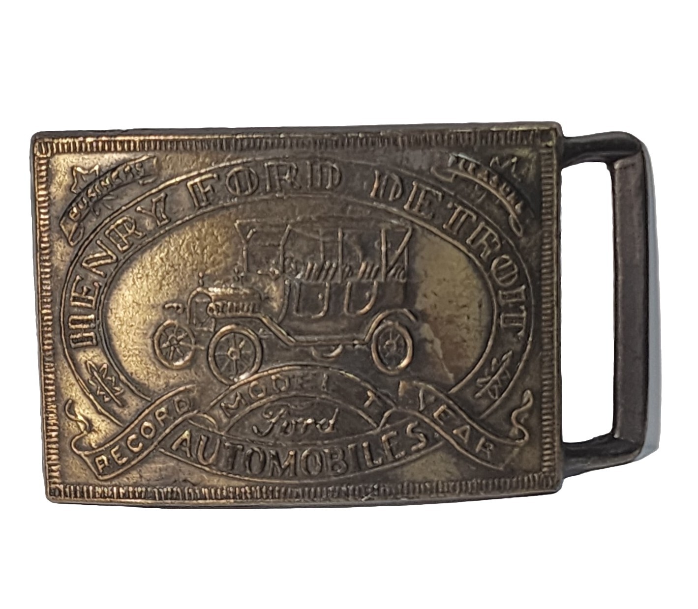 Vintage Henry Ford Detroit Belt Buckle Brass Model T Automobiles Auto ...