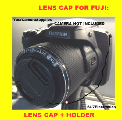 SNAP-ON LENS CAP DIRECTLY TO CAMERA FUJI S9150 S 9150 FINEPIX + HOLDER ...