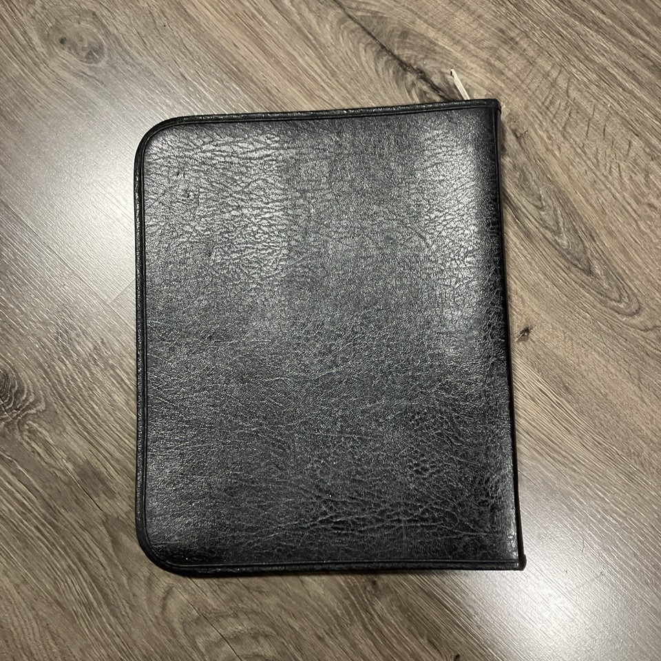 Vintage NSM Chicago Portfolio Binder Zippered Case Leather Black | eBay
