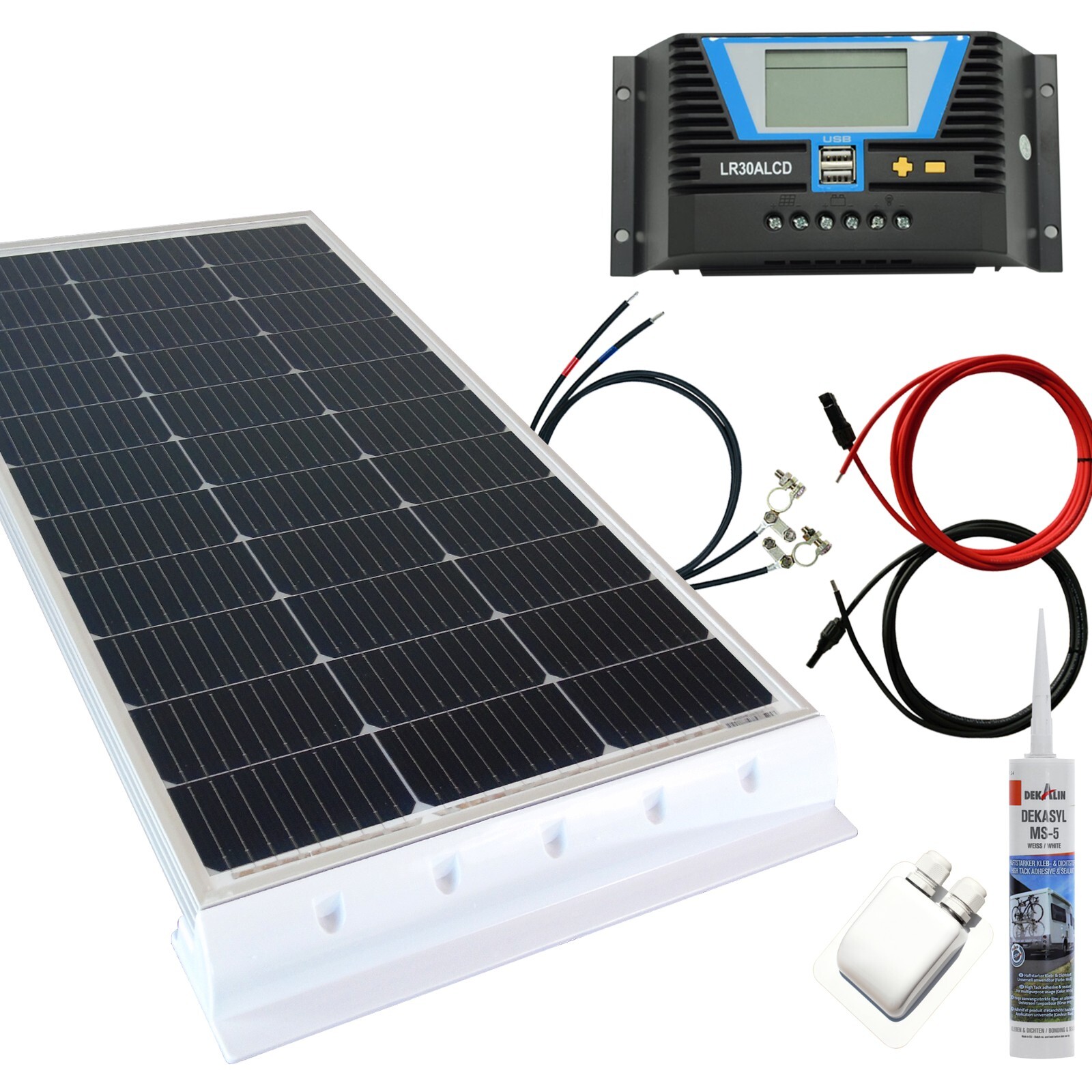 Wohnmobil Solaranlage 150Watt Set 30A LCD Laderegler Batterie Solarakku ...