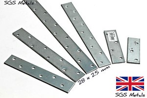 Qty 10 - Mending Plates Galvanised Strap 27. x 2.4 mm Length 220 or ...