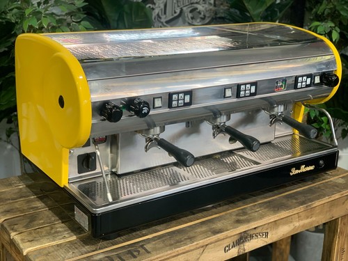 SAN MARINO LISA 3 GROUP YELLOW ESPRESSO COFFEE MACHINE RESTAURANT CAFE ...