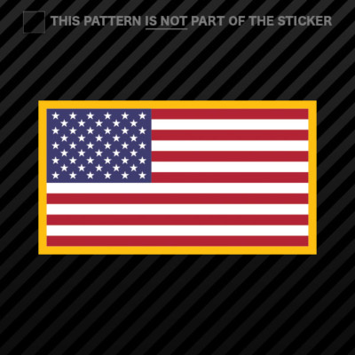 American Flag Gold Border Sticker Self Adhesive Vinyl USA America US ...