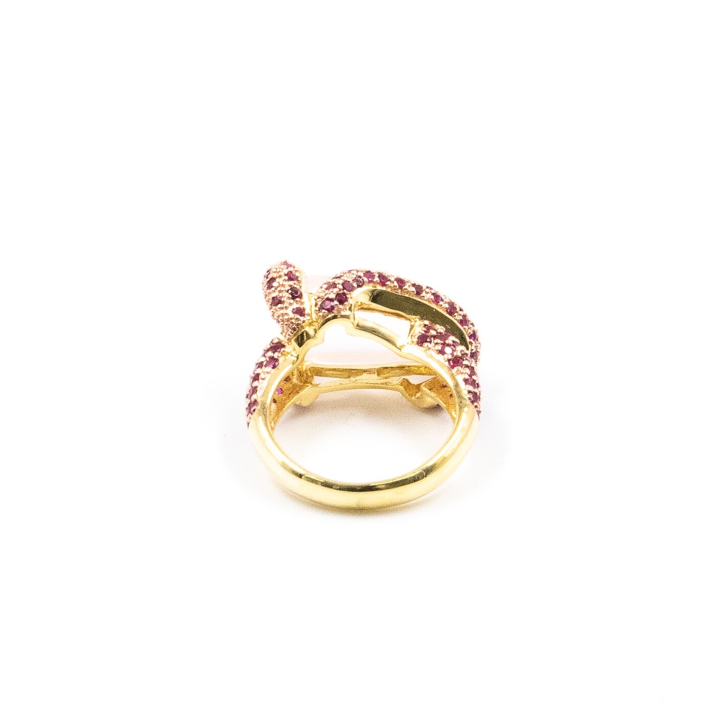 10.00ct Natural Ruby and Rose Quartz Ring 925 Sliver in Gold Plated ...