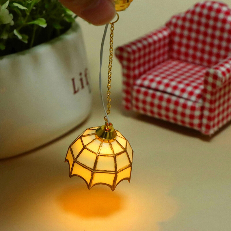 1:12 Dollhouse Mini Chandelier Ceiling Lamp LED Lamp Wall Lamp Doll ...