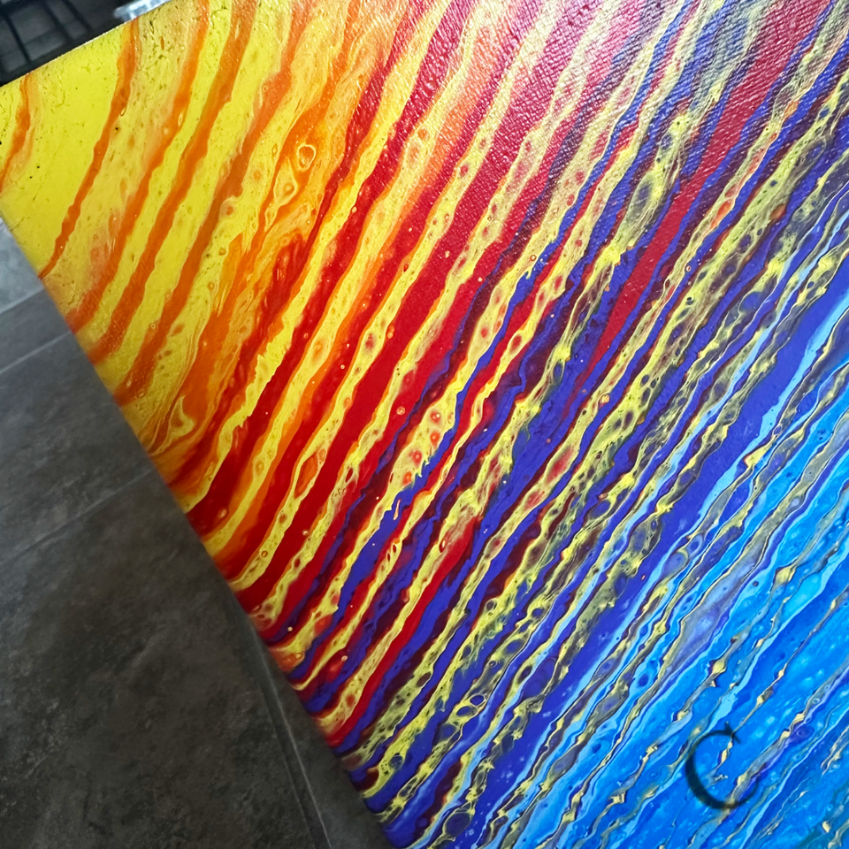 Colorful Abstract Acrylic Pour Painting on Canvas – Modern Fluid Art | eBay
