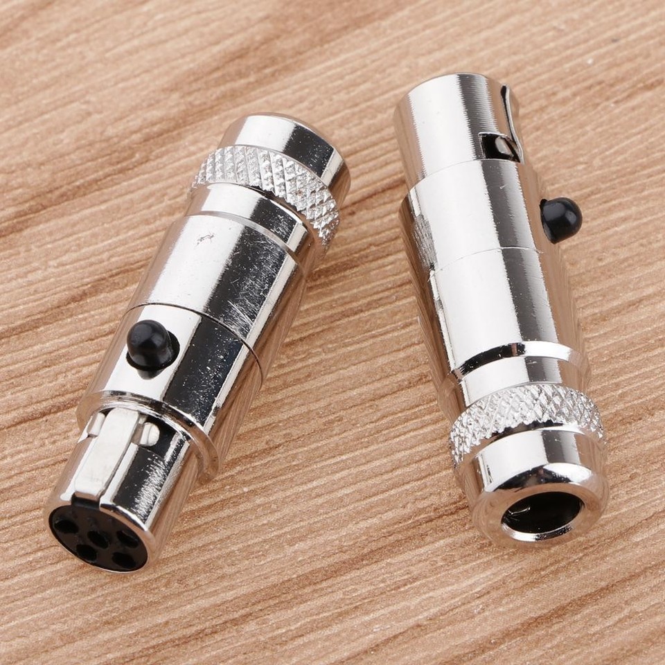 2 Packs 5mm Mini XLR 5 Pin Audio Socket, With Gold Plated Contacts and ...