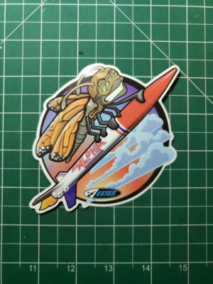 Estes Mini Alpha Model Rocket Sticker 3 1/2" sticker very nice order ...