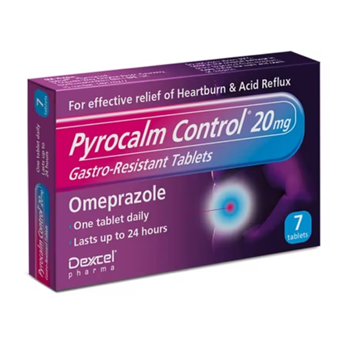Pyrocalm Control 20mg Tablets for Heartburn & Acid Reflux (7 or 14 ...