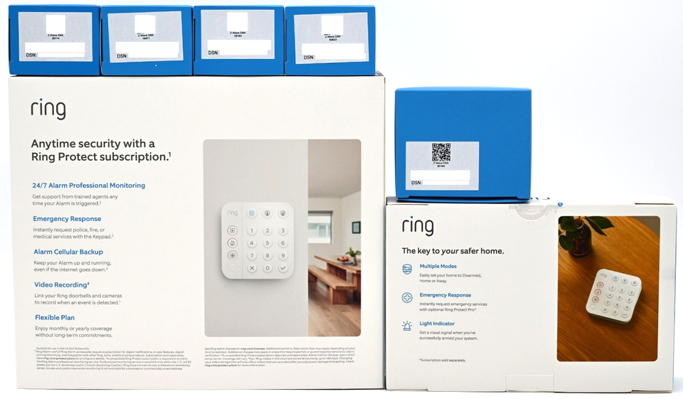 New Ring Alarm 14 Piece Kit 2nd Generation Home Security System - White ...