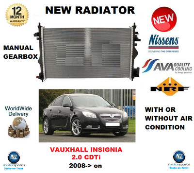 FOR VAUXHALL INSIGNIA 2.0 CDTi 2008->on NEW ENGINE COOLING RADIATOR OE ...