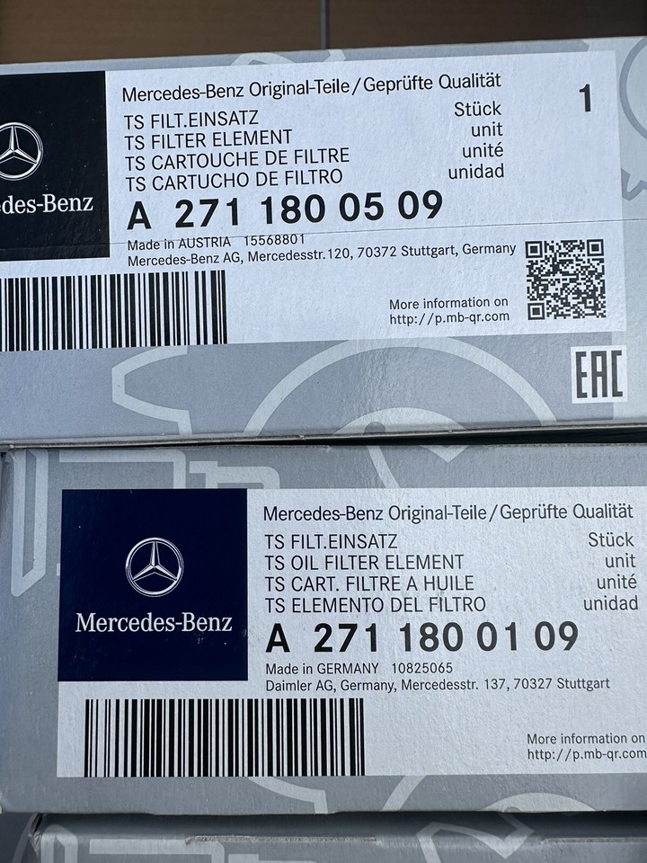 Mercedes-Benz oil filter Motor M271 A2711800509 OEM | eBay