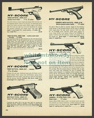 1975 HY-SCORE 815T 817M 822T 824M 814 823M Air Pistol PRINT AD ...