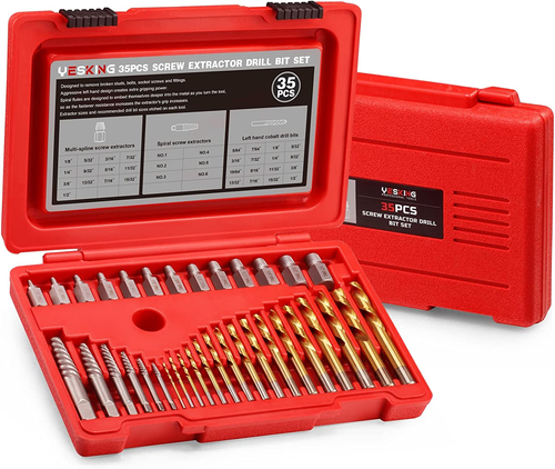 35-Piece Screw Extractors and Drill Bit Set, Multi-Spline Extractors ...
