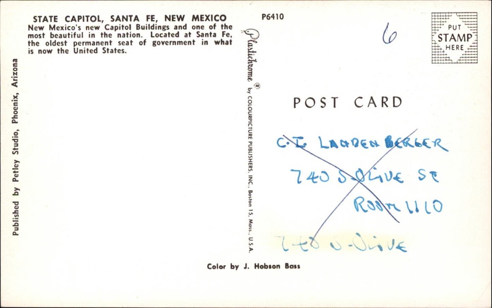 State Capitol Santa Fe New Mexico vintage postcard v690 | eBay