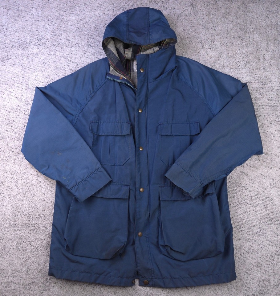 Vintage Woolrich Jacket Mens Large Hunting Wool Blanket Lined Hooded ...